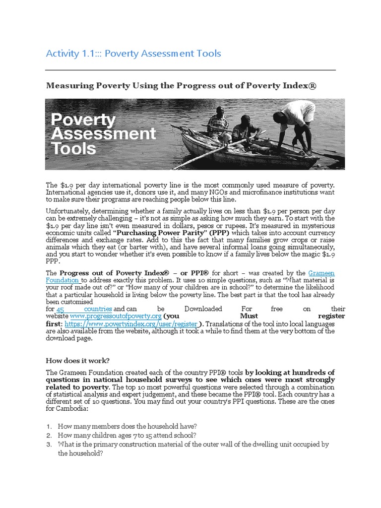 Activity 1.1 - Poverty Assessment Tools | PDF | Poverty | Poverty ...