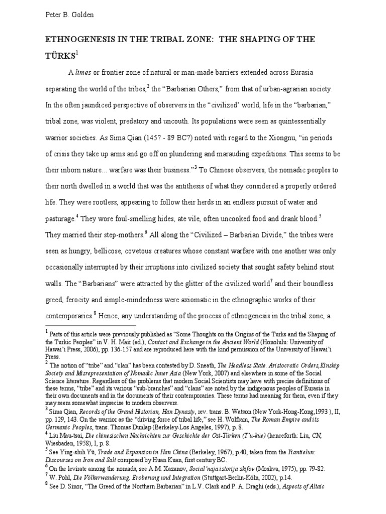 Ethnogenesis in The Tribal Zone The Sha | PDF | Huns | Ethnicity