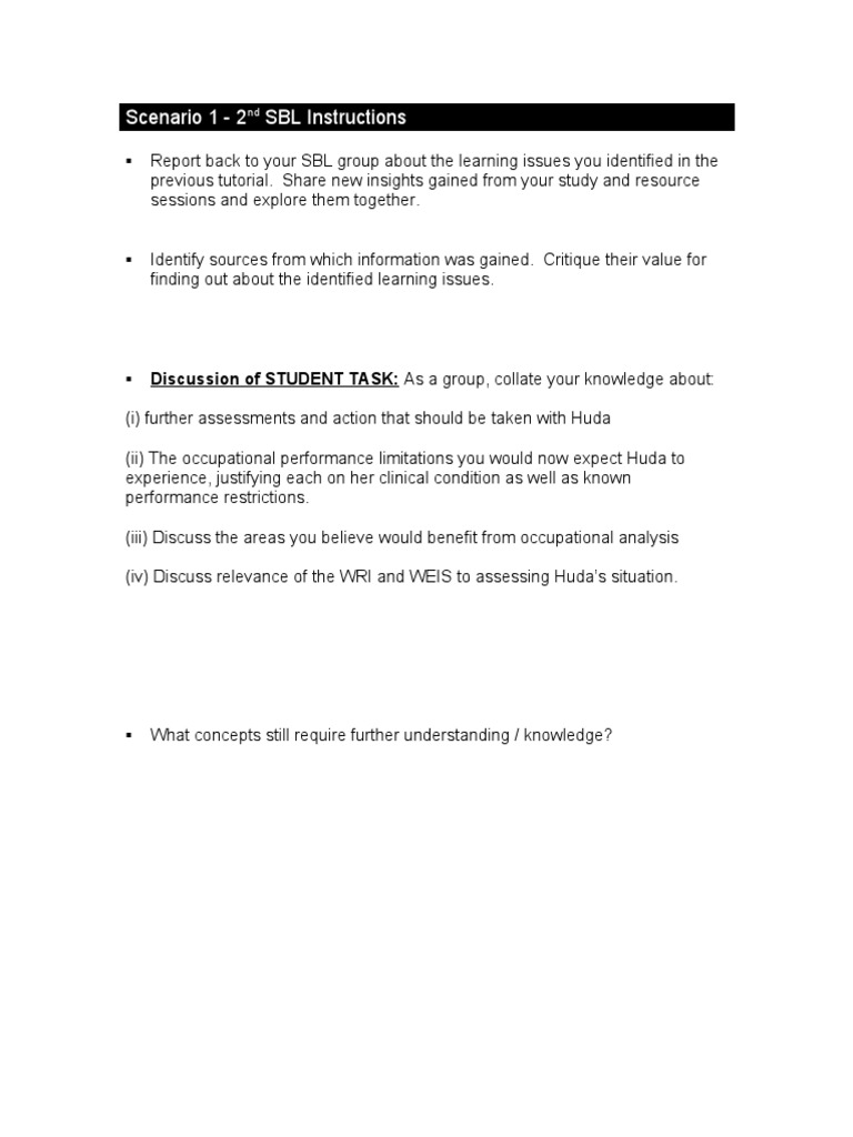 OCC312 Scenario 1 Huda B (Student) | PDF | Anatomical Terms Of Motion ...