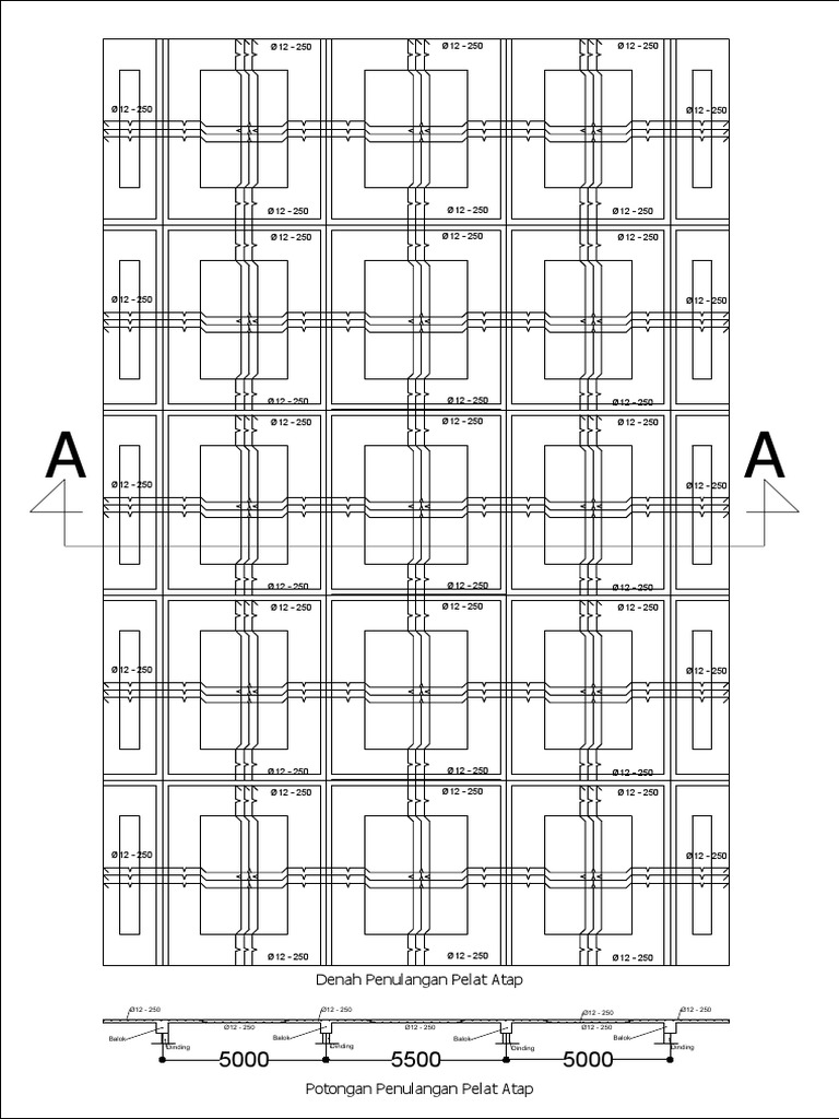 Gambar Detail Tulangan Atap | PDF
