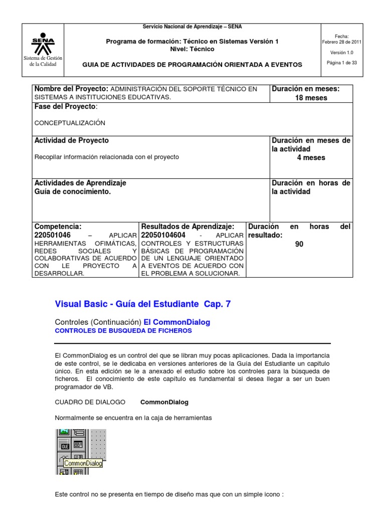 Guia de Conocimiento Visual Basic 7 | PDF