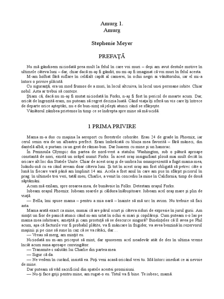 Stephenie Meyer - Amurg 1. Amurg | PDF