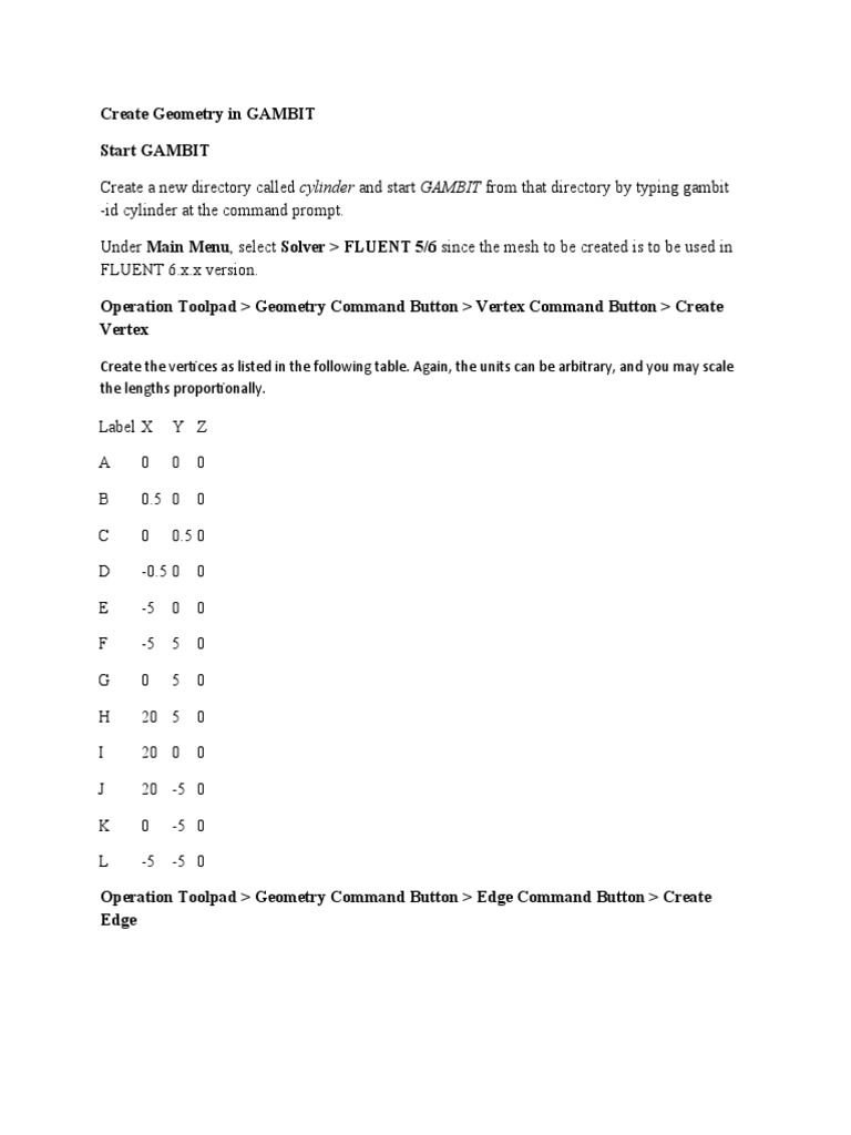 Create Geometry in GAMBIT | PDF | Fluid Dynamics | Drag (Physics)