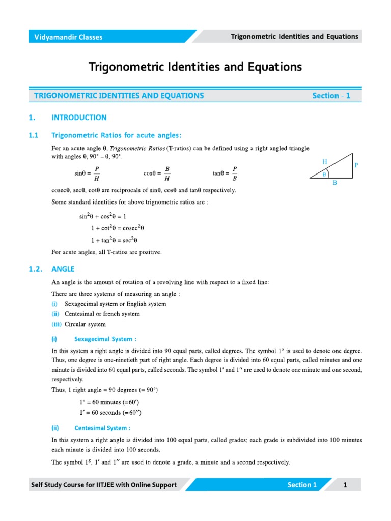 Trigonometry Module Pdf