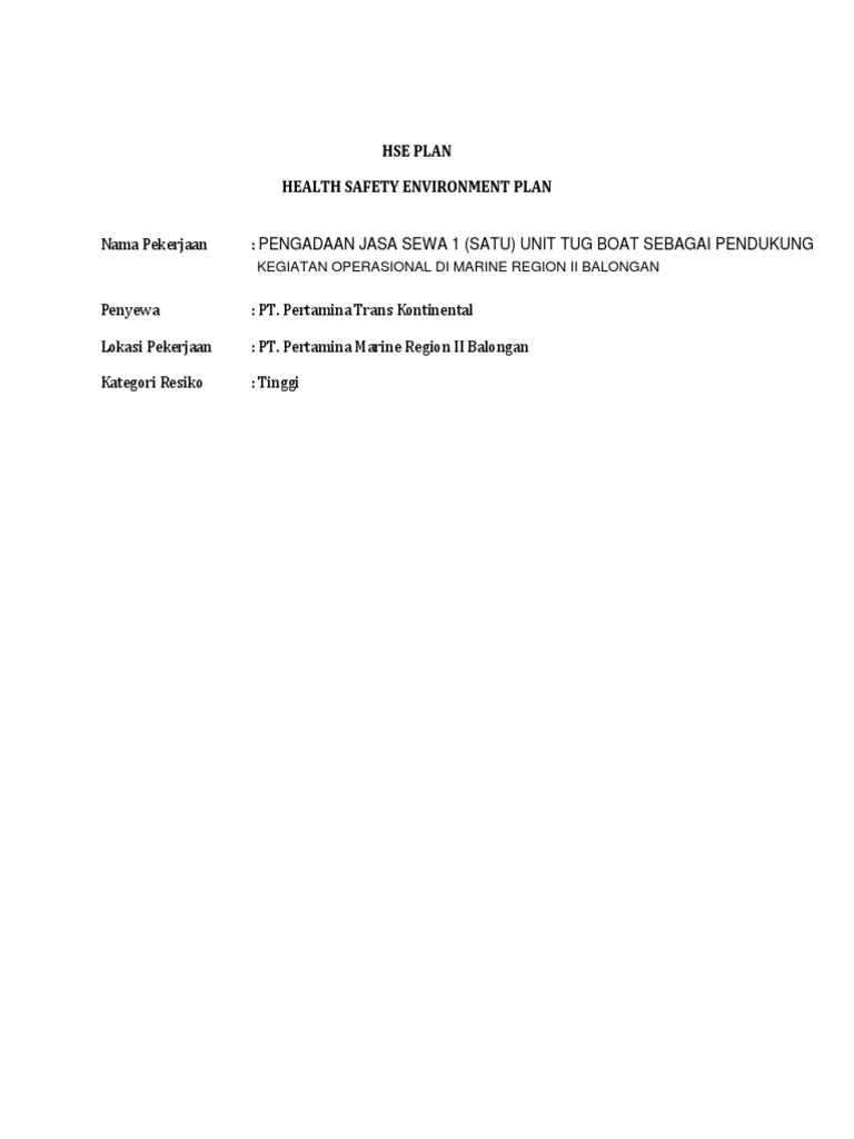 Hsse Plan (Hira Dan Jsa) | PDF