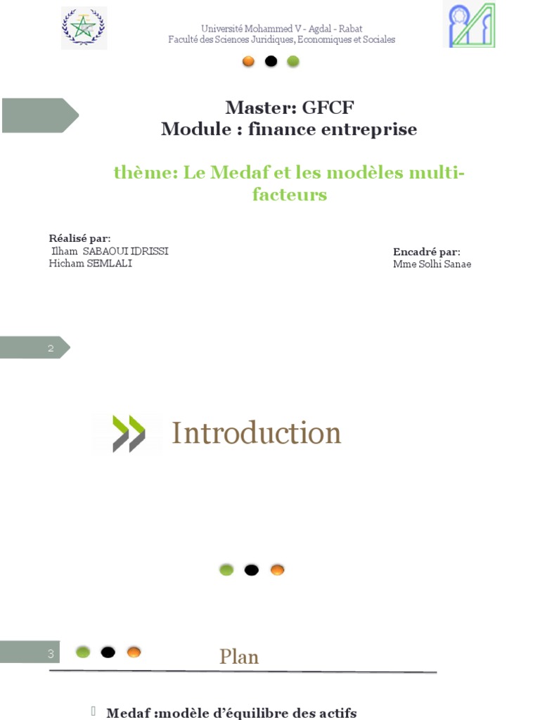 Medaf Et Modèles Multifactoriels-1 | PDF | Modèle d'évaluation des ...
