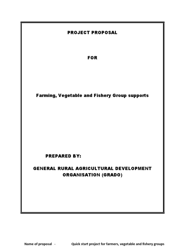 Small Farming Proposal - WFP12142021 | PDF | Agriculture | Irrigation