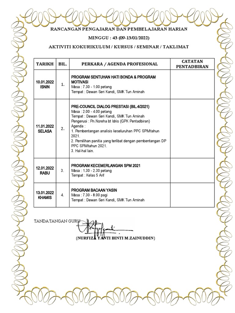Aktiviti Mingguan RPH | PDF
