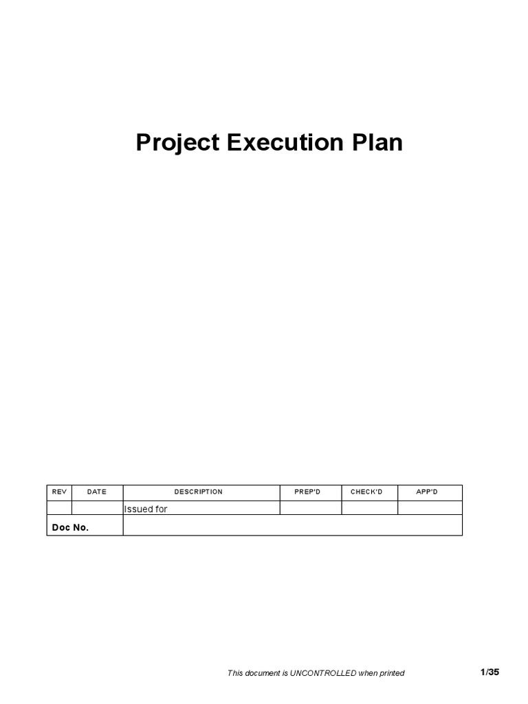 Standard Project Execution Plan PEP Template | PDF | Quality Management ...