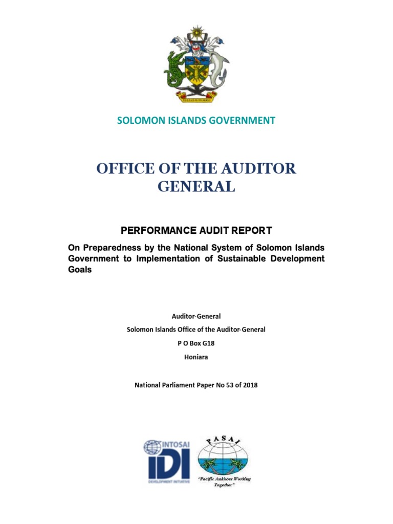 Performance Audit Report on Solomon Islands Government's Preparedness ...
