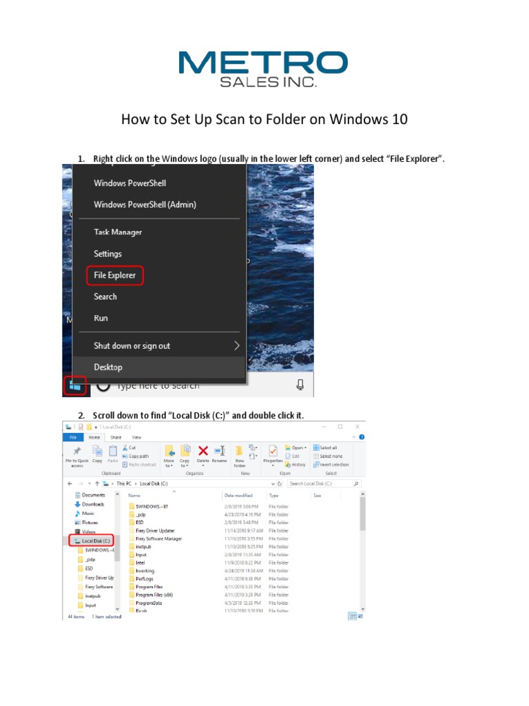 How To Set Up Scan To Folder On Windows 10 | PDF