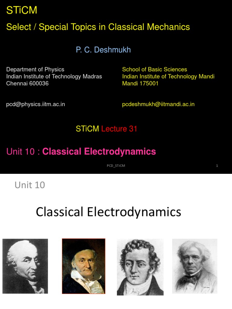 Classical Electrodynamics Overview | PDF | Magnetic Field ...