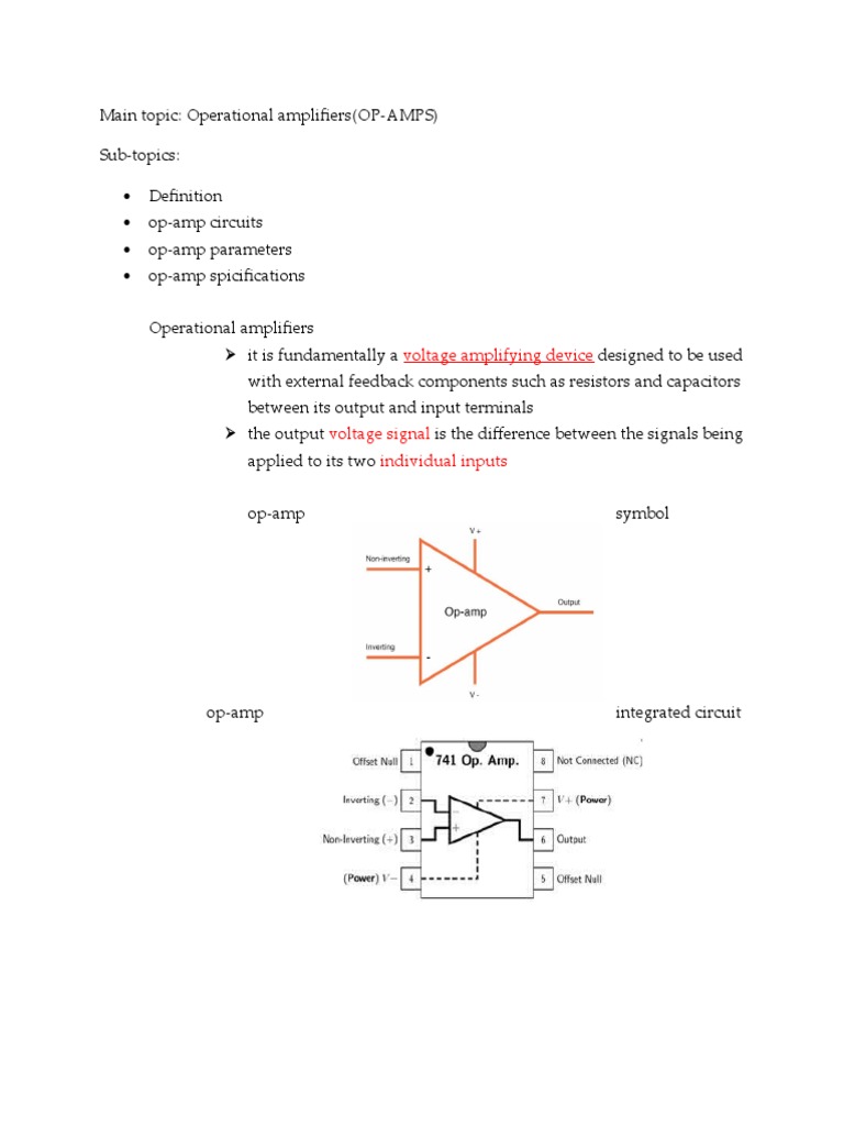 Module 7 Operational Amplifier | PDF | Operational Amplifier | Amplifier