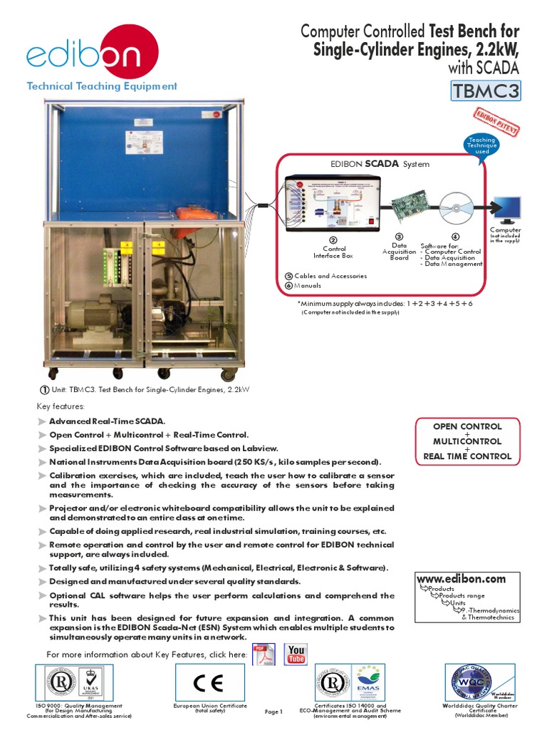 Single-Cylinder Engines, 2.2kW,: Computer Controlled Test Bench For ...