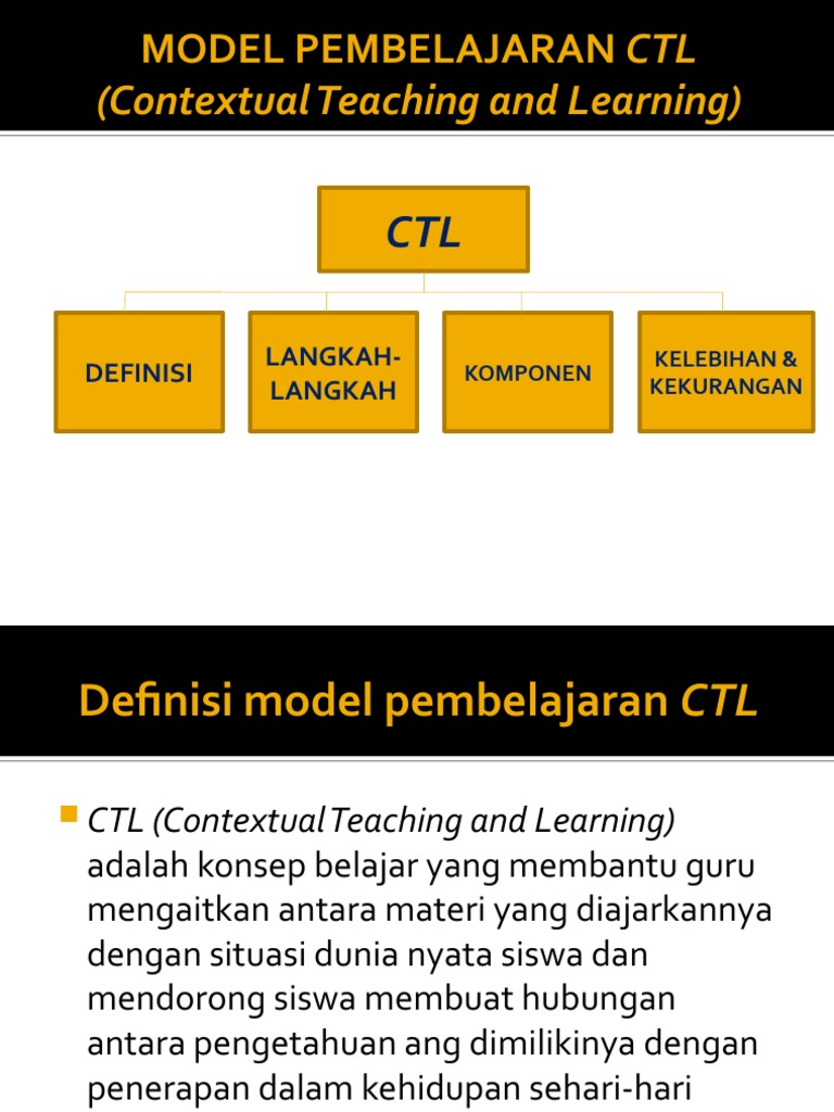 MODEL PEMBELAJARAN CTL (Contextual Teaching and Learning | PDF