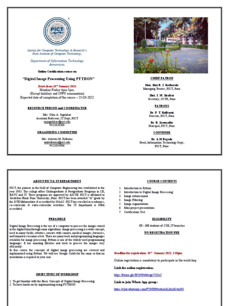 Digital Image Processing Using Python - Brochure | PDF | Digital Image ...