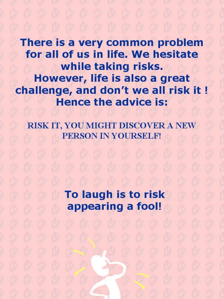Embrace Risks for Personal Growth | PDF | Self-Improvement | Wellness