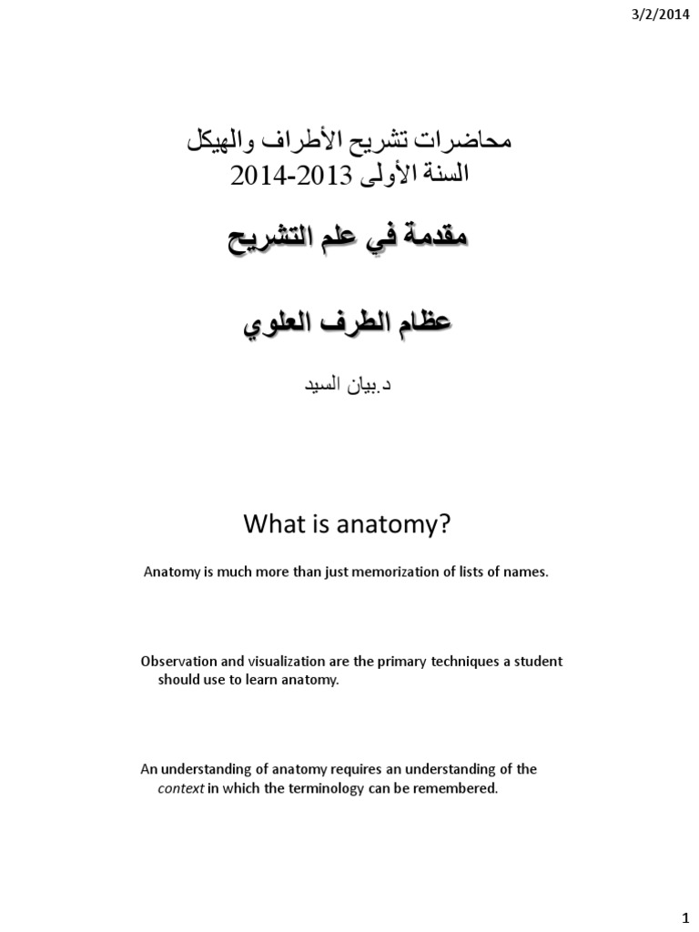 Anatomy 1 | PDF