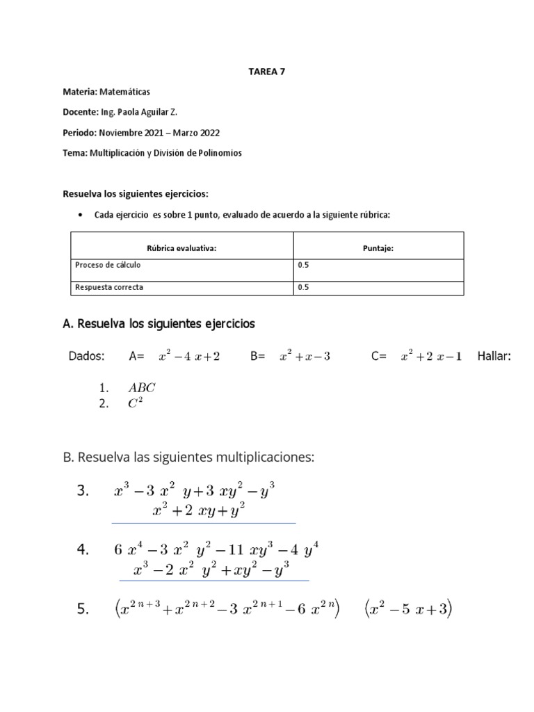 Deber - Tarea 7 (1) .PDF Mate | PDF