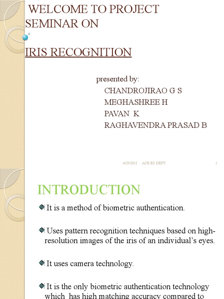 Iris Recognition: Biometric Authentication | PDF | Optics | Vision