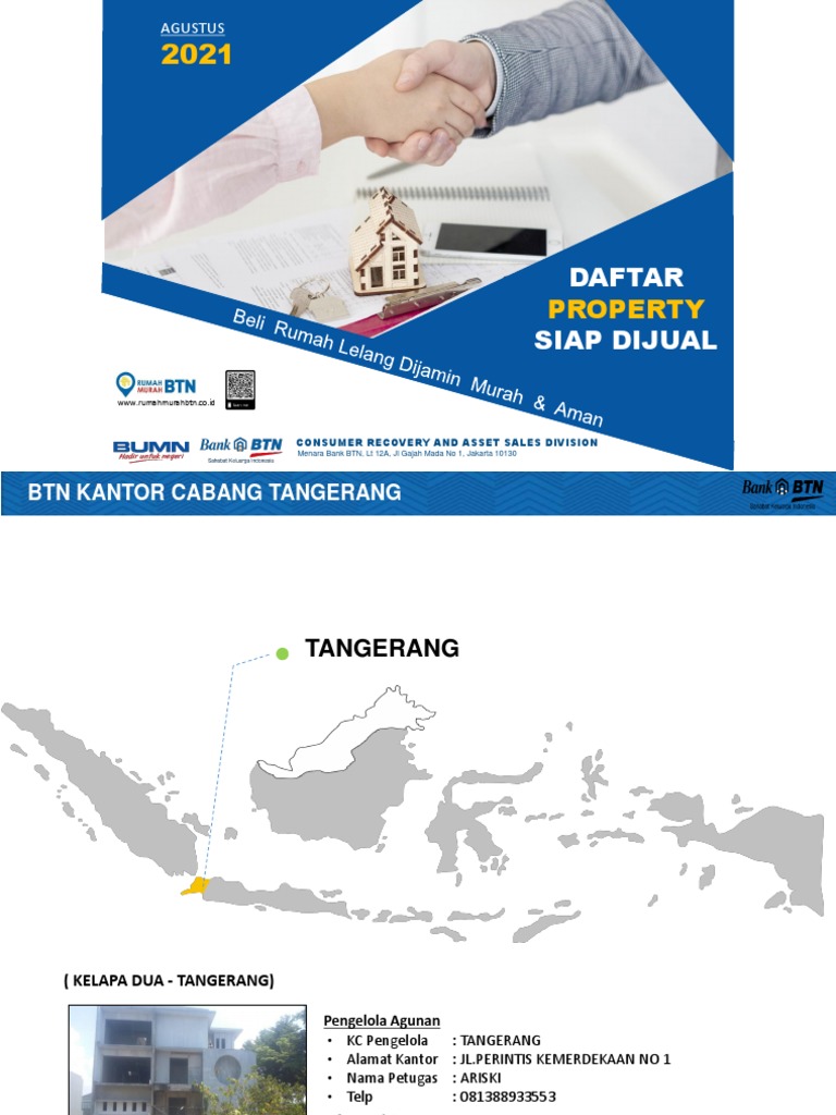 Katalog KC Tangerang Lelangan BTN - Agustus | PDF