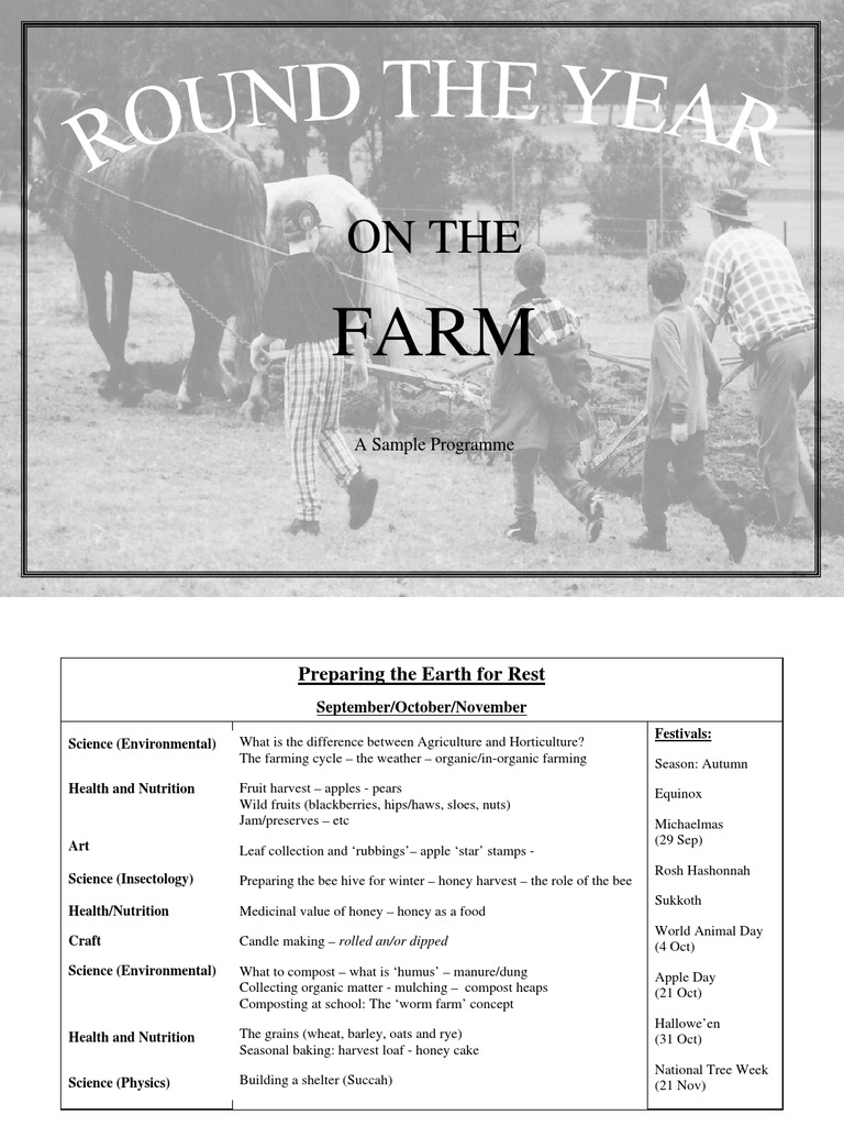 Seasonal Farm Activities Guide | PDF | Agriculture | Cereals