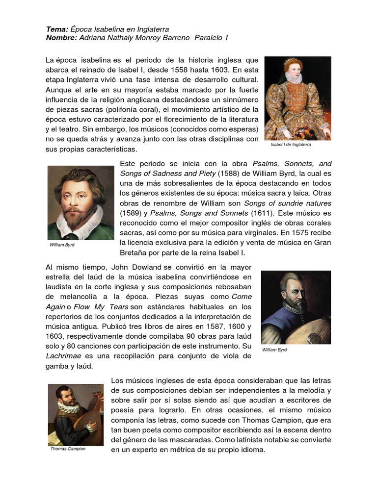 Música y Cultura en la Época Isabelina | PDF | Música clásica