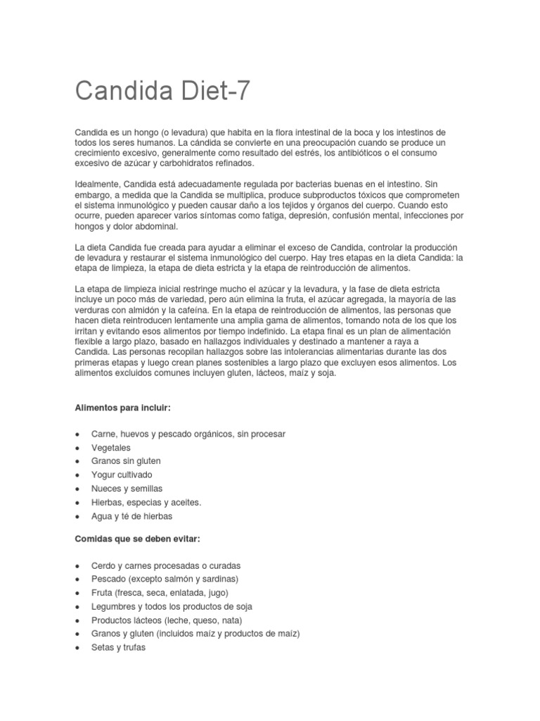 Guía de la dieta anti cándida | PDF | Alimentos | Dieta