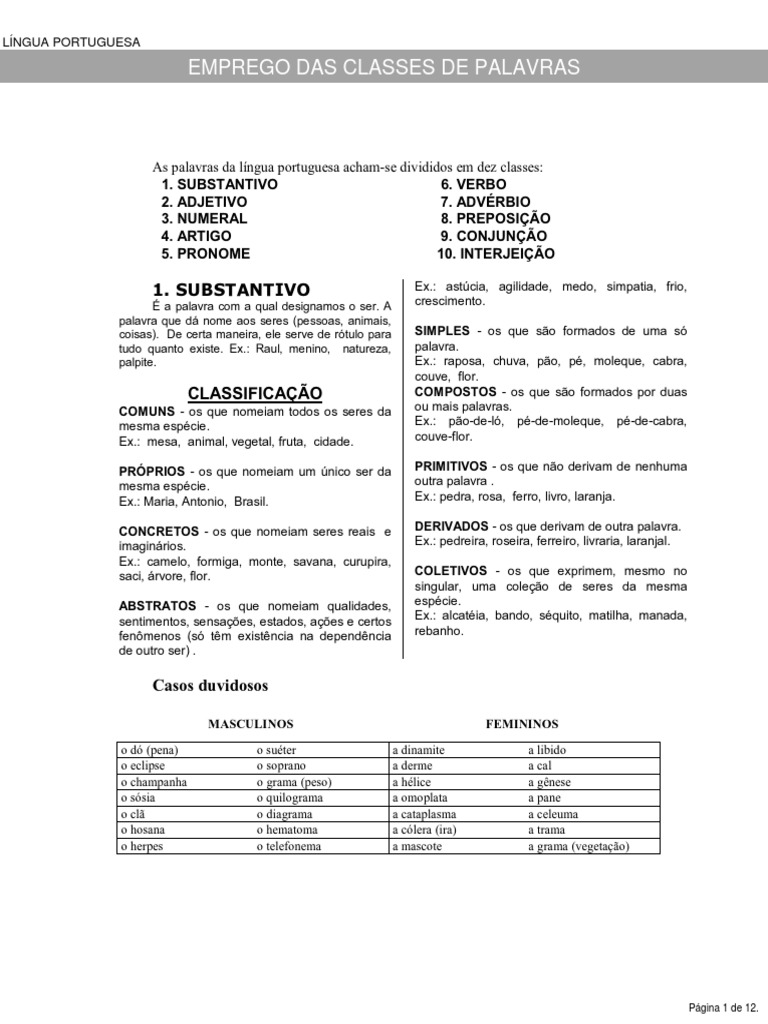 05 - Emprego Das Classes de Palavras | PDF