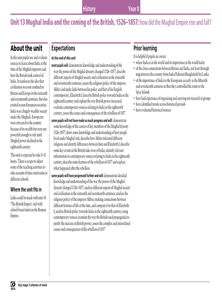 Unit 13 Mughal India and The Coming of The British, 1526-1857 ...