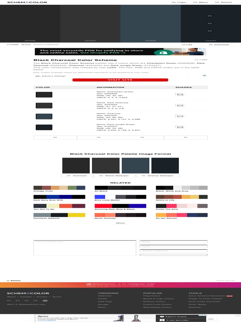 Black Charcoal Color Scheme Black | PDF | Rgb Color Model | Artistic ...