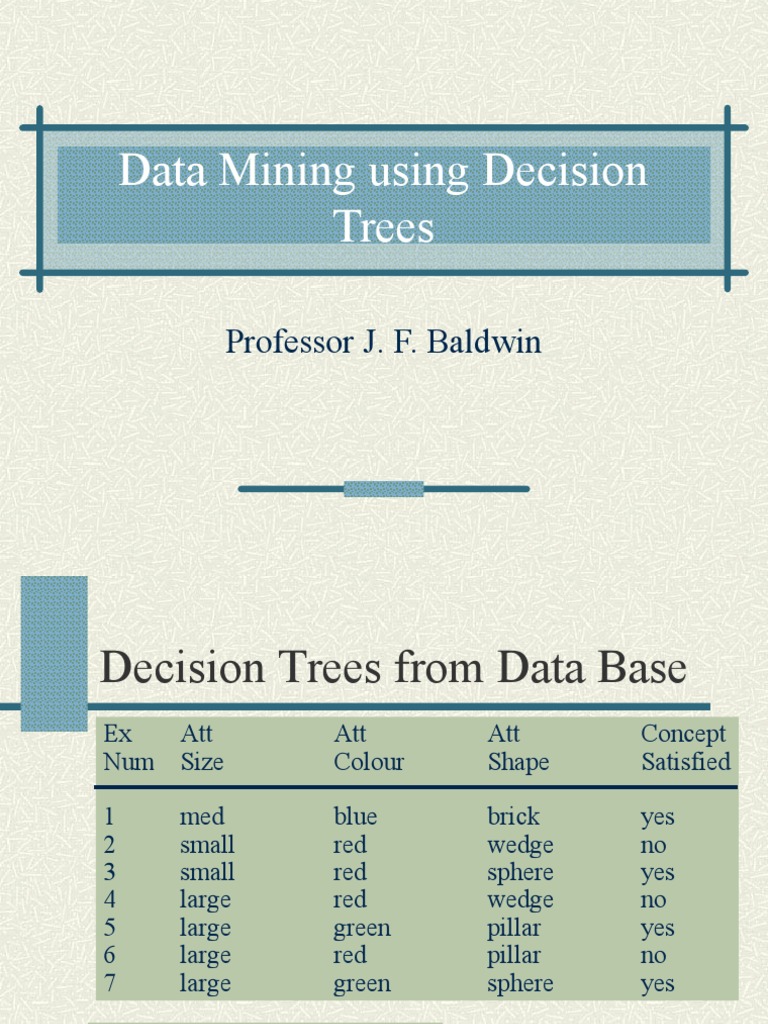 Data Mining Using Decision Trees: Professor J. F. Baldwin | PDF ... Data Mining Using Decision Trees: Professor J. F. Baldwin | PDF ...