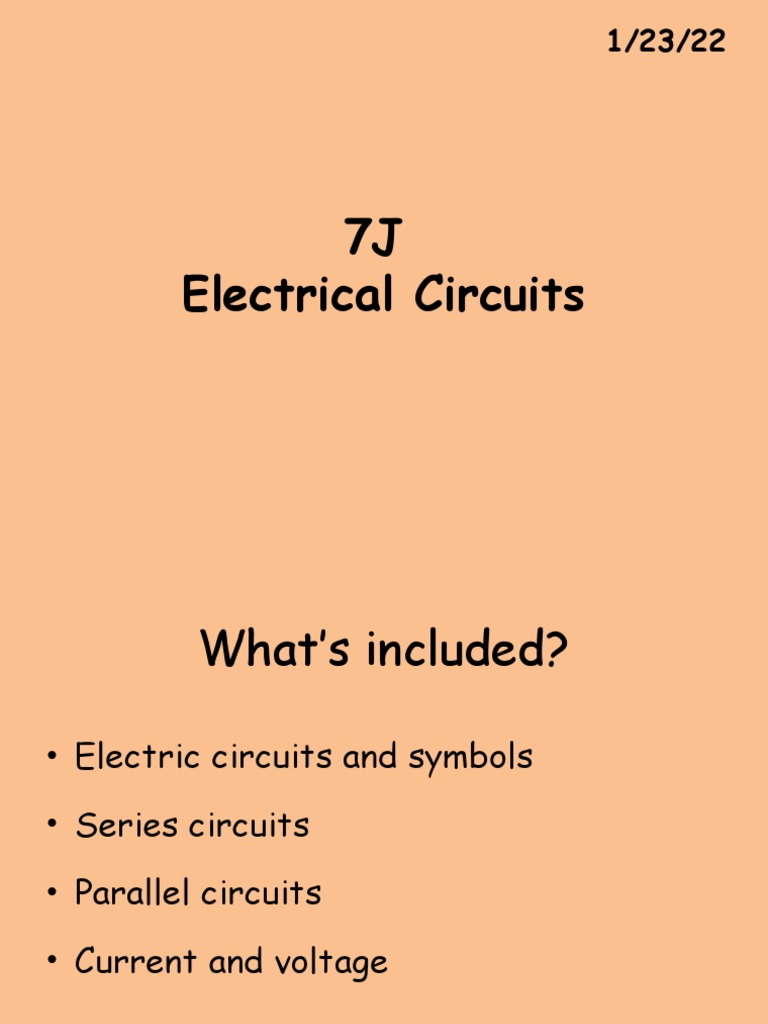 7J Electrical Circuits | PDF | Series And Parallel Circuits | Voltage