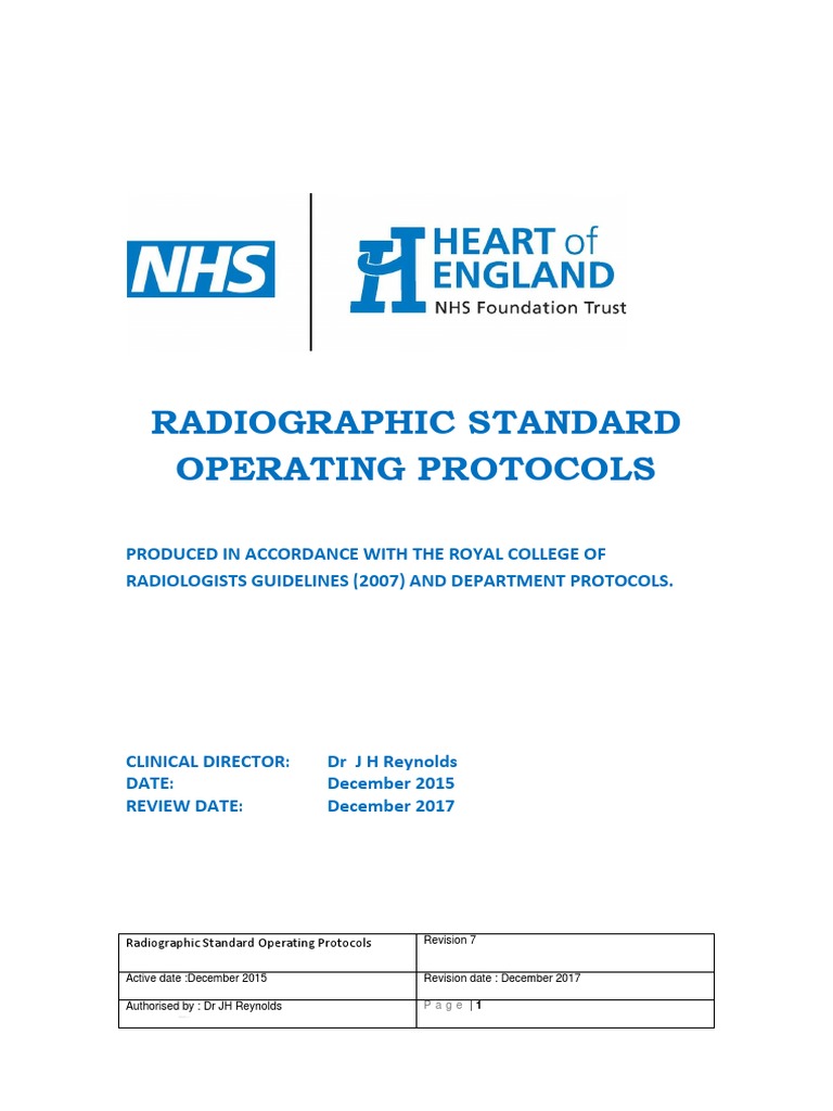 Radiographic Protocol Guide | PDF | Radiology | Medical Imaging