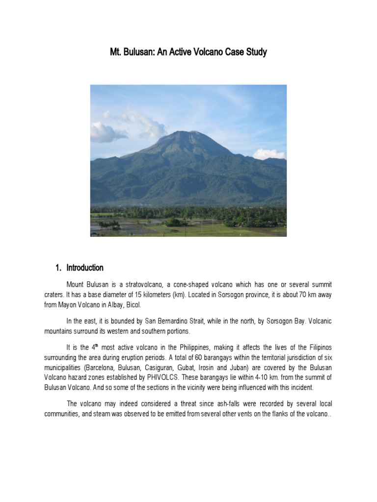 Mt. Bulusan: An Active Volcano Case Study | PDF | Volcano | Types Of ...