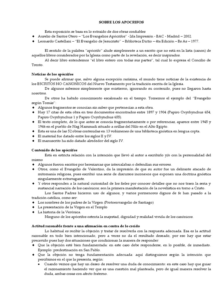 Apocrifo S | PDF | Creencia religiosa y doctrina