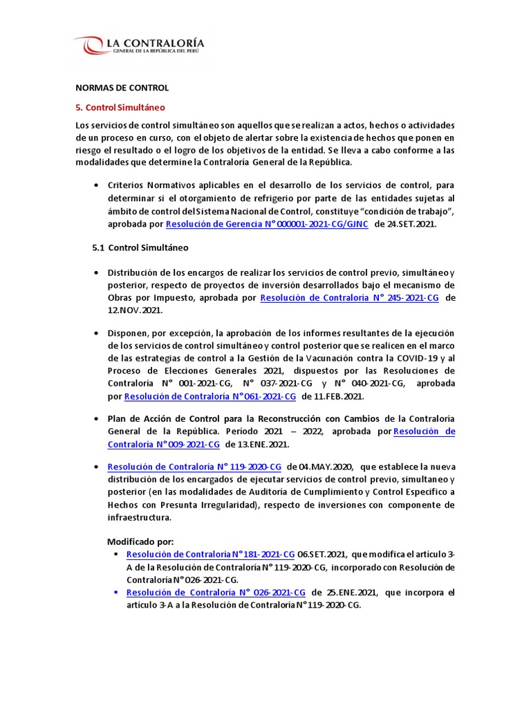 Control Simultáneo | PDF