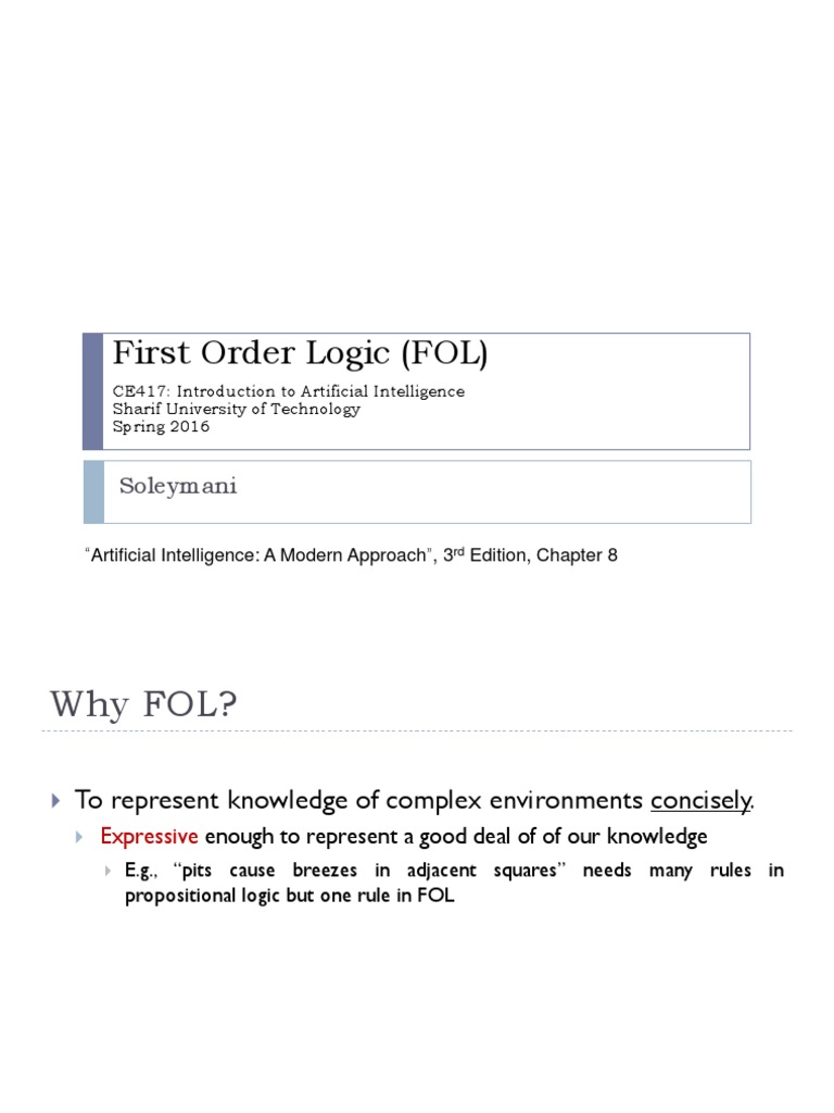 First Order Logic Pdf Semantics First Order Logic