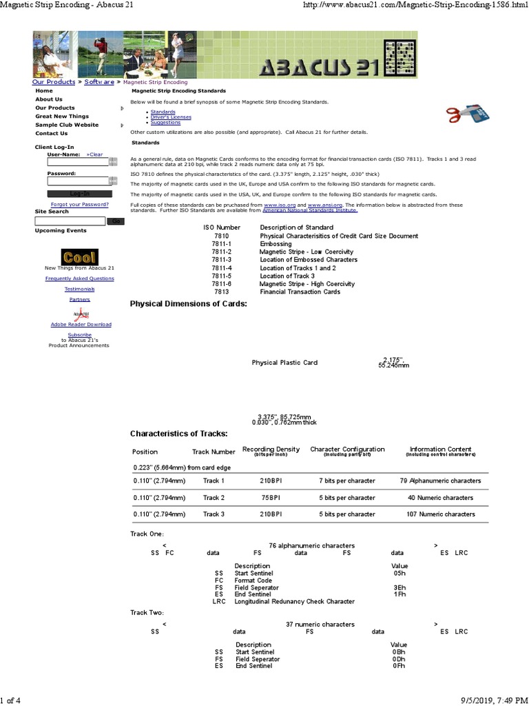 Magnetic Strip Encoding - Abacus 21 | PDF | Computing | Computer Architecture