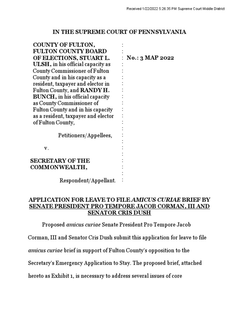 Pa Corman Application For Leave To File Amicus Brief Download Free