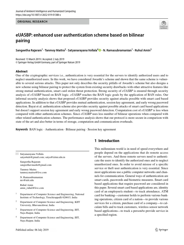 Enhanced User Authentication Scheme Based On Bilinear Pdf Password Emv