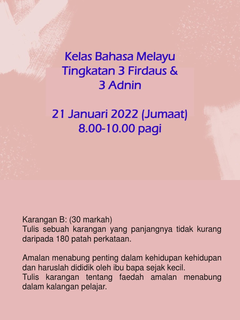 Faedah Menabung Karangan Isi Pdf