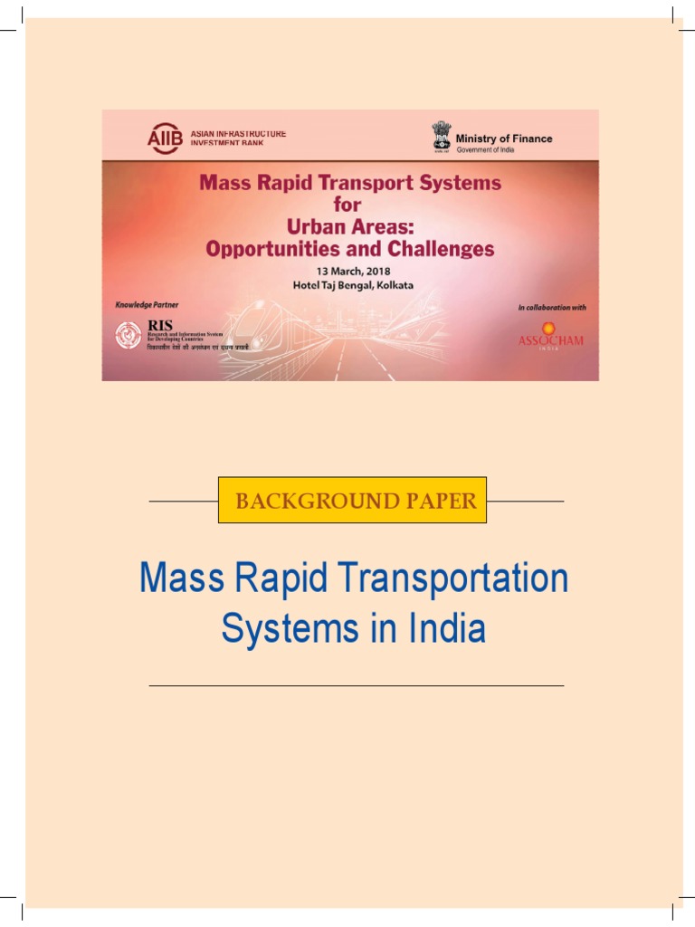 Mass Rapid Transportation Systems in India: Background Paper | PDF ...