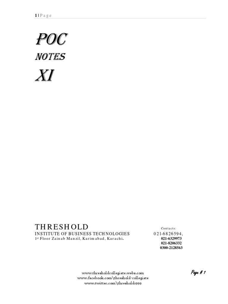 XI Principal of Commerce Notes (Eng) - Complete - by Sir Kamran BEST ...