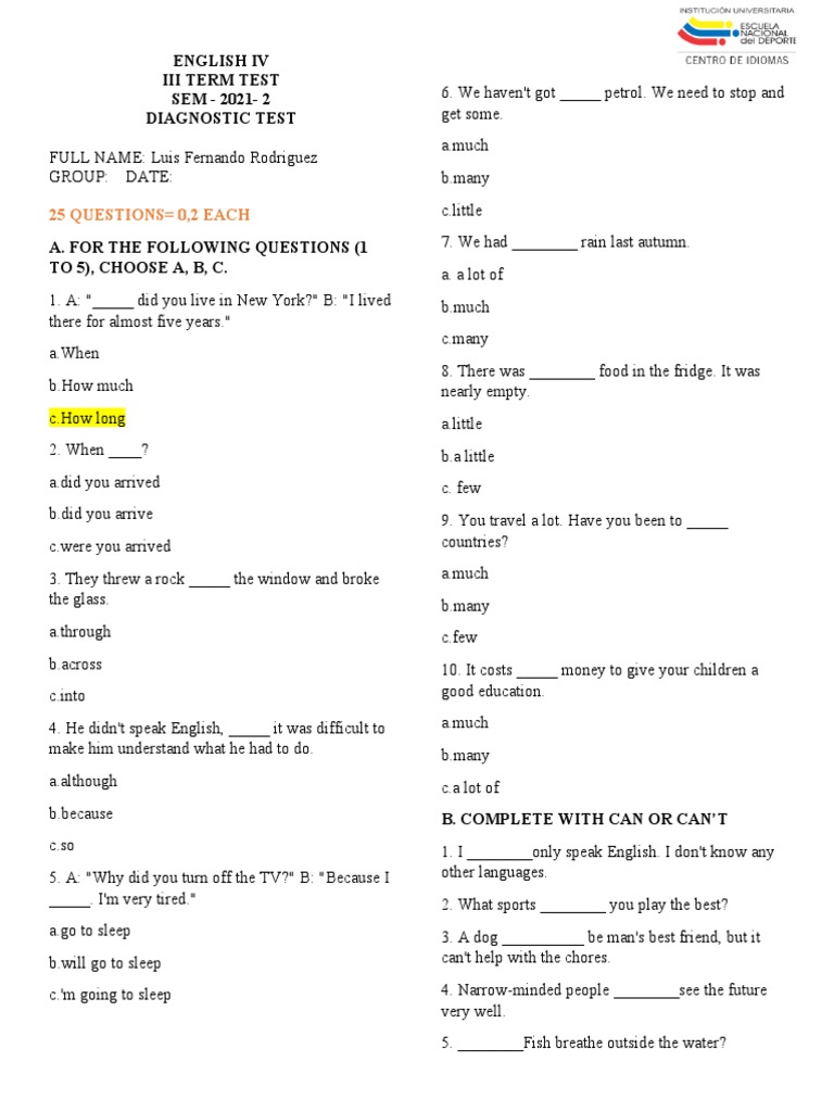 Grade 10 English Exam Practice Test | PDF | Linguistics | Linguistic ...