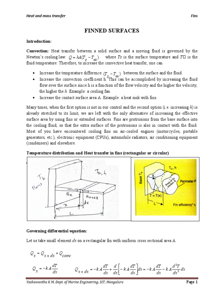 Finned Surfaces: Convection: Heat Transfer Between A Solid Surface and ...