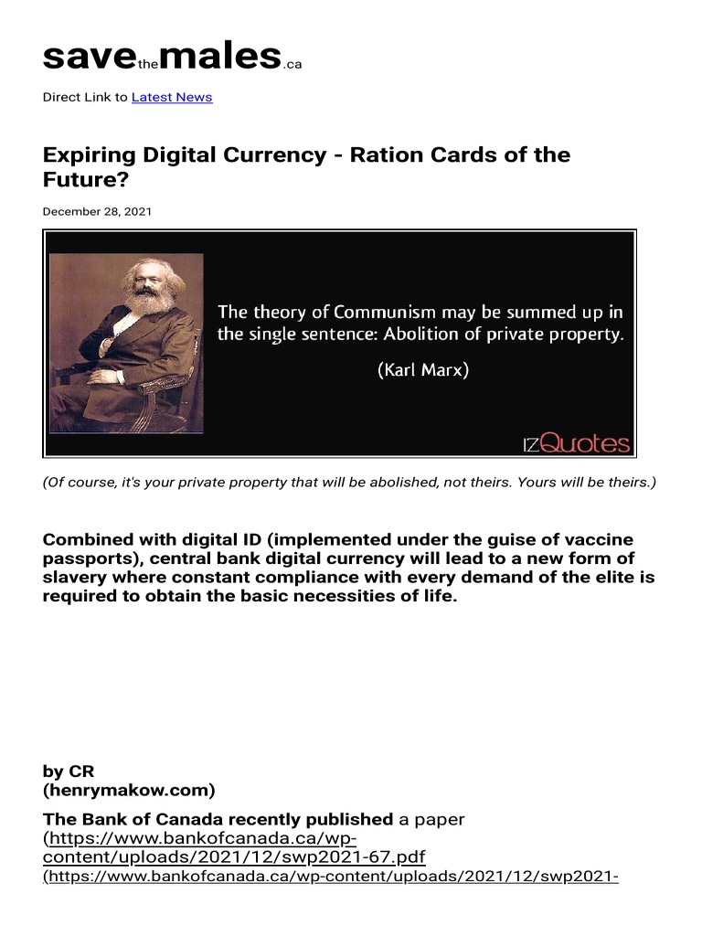 Expiring Digital Currency - Ration Cards of The Future | PDF | Money ...