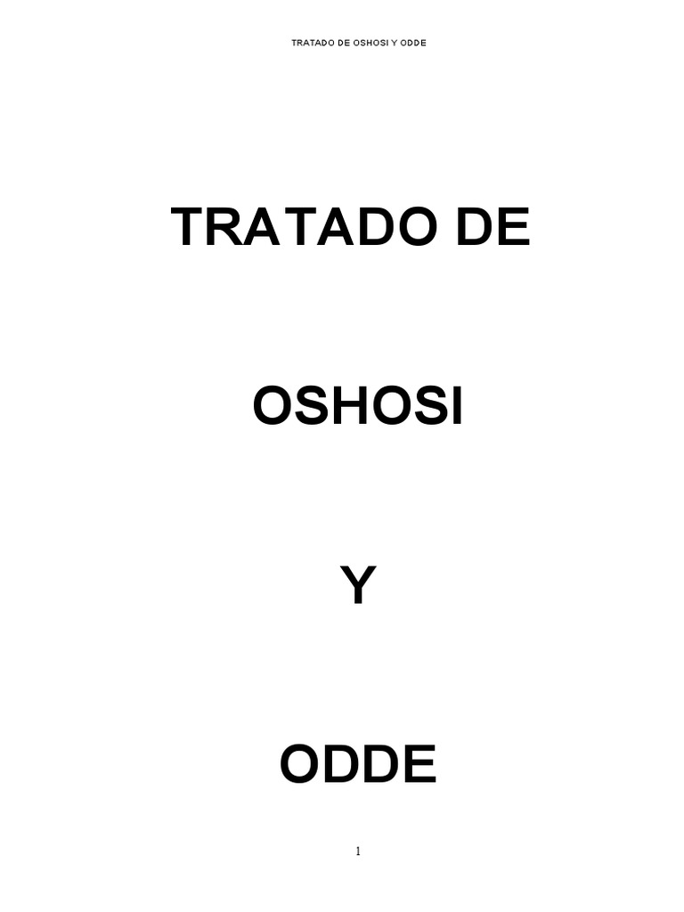 Tratado de Oshosi y Odde: Orishas y Ritual | PDF