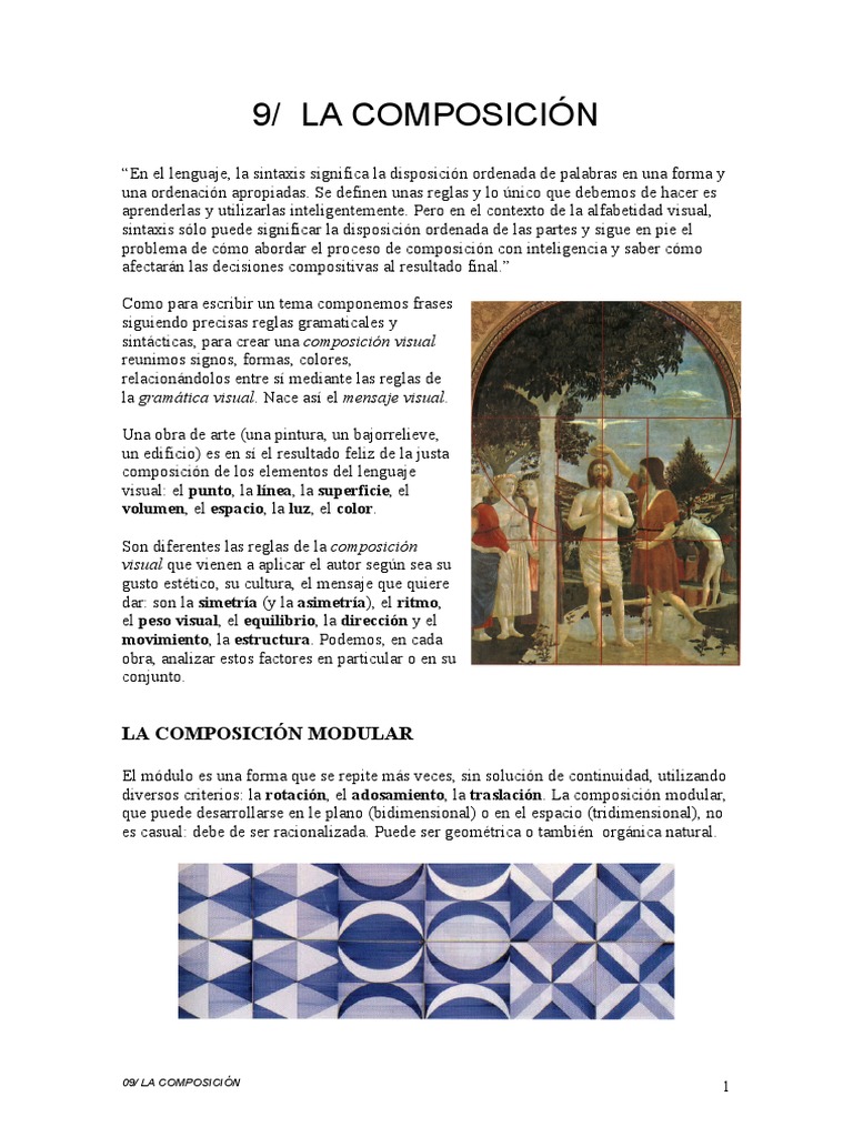 La Composición de Una Imágen | PDF | Composición (artes visuales) | Ritmo