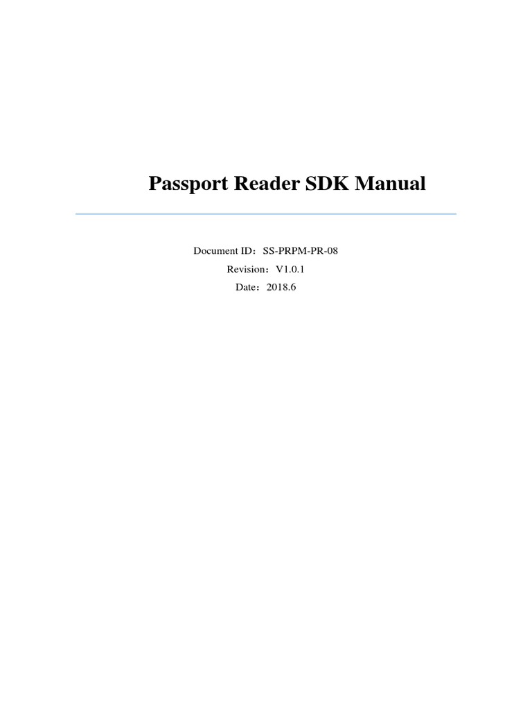 Passport Reader SDK User Manual | PDF | Device Driver | Personal Computers